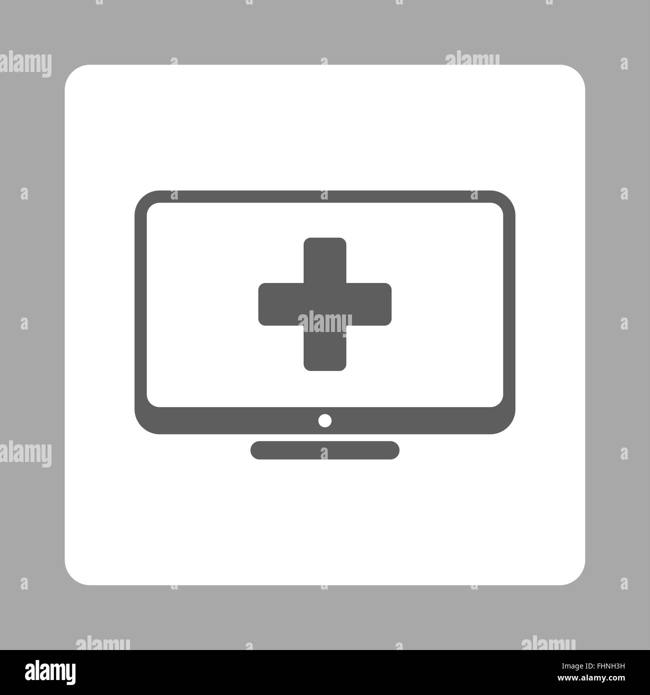 Medical Monitor Flat Button Stock Photo - Alamy