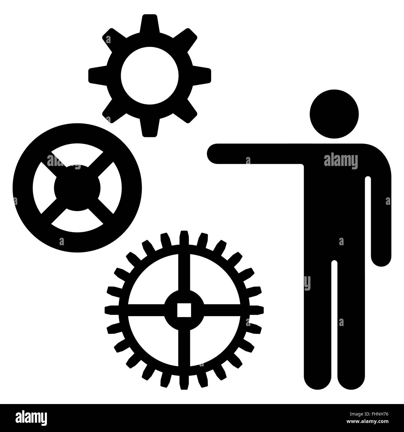 Construction project manager vector Black and White Stock Photos ...