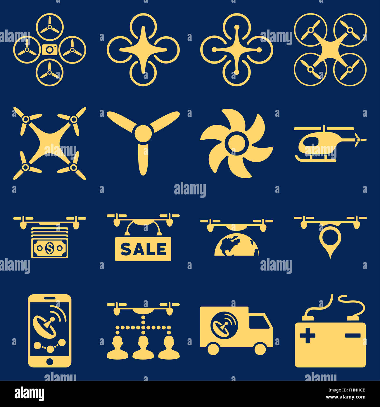 Drone service icon set Stock Photo - Alamy