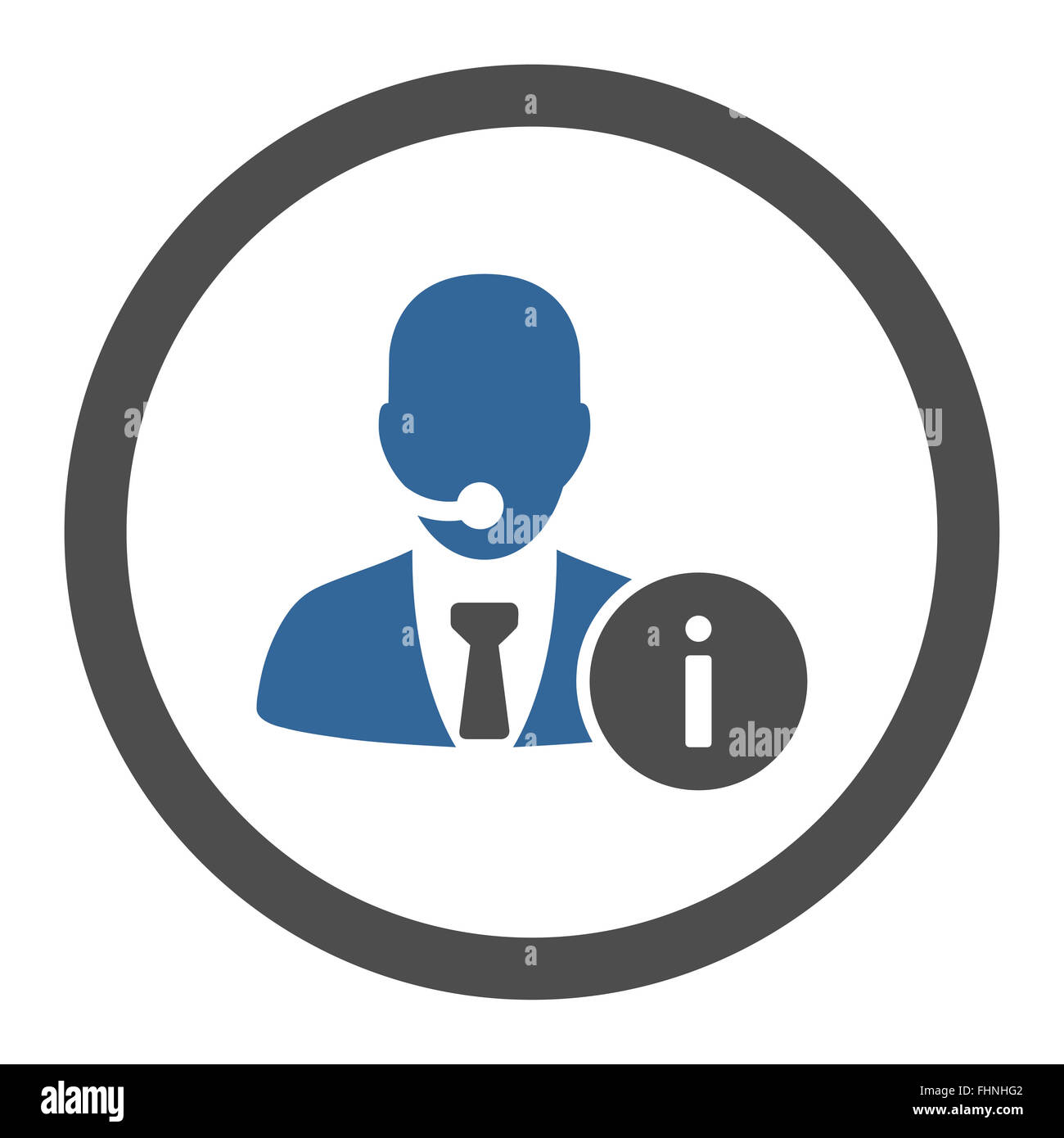 Help desk flat cobalt and gray colors rounded vector icon Stock Photo ...