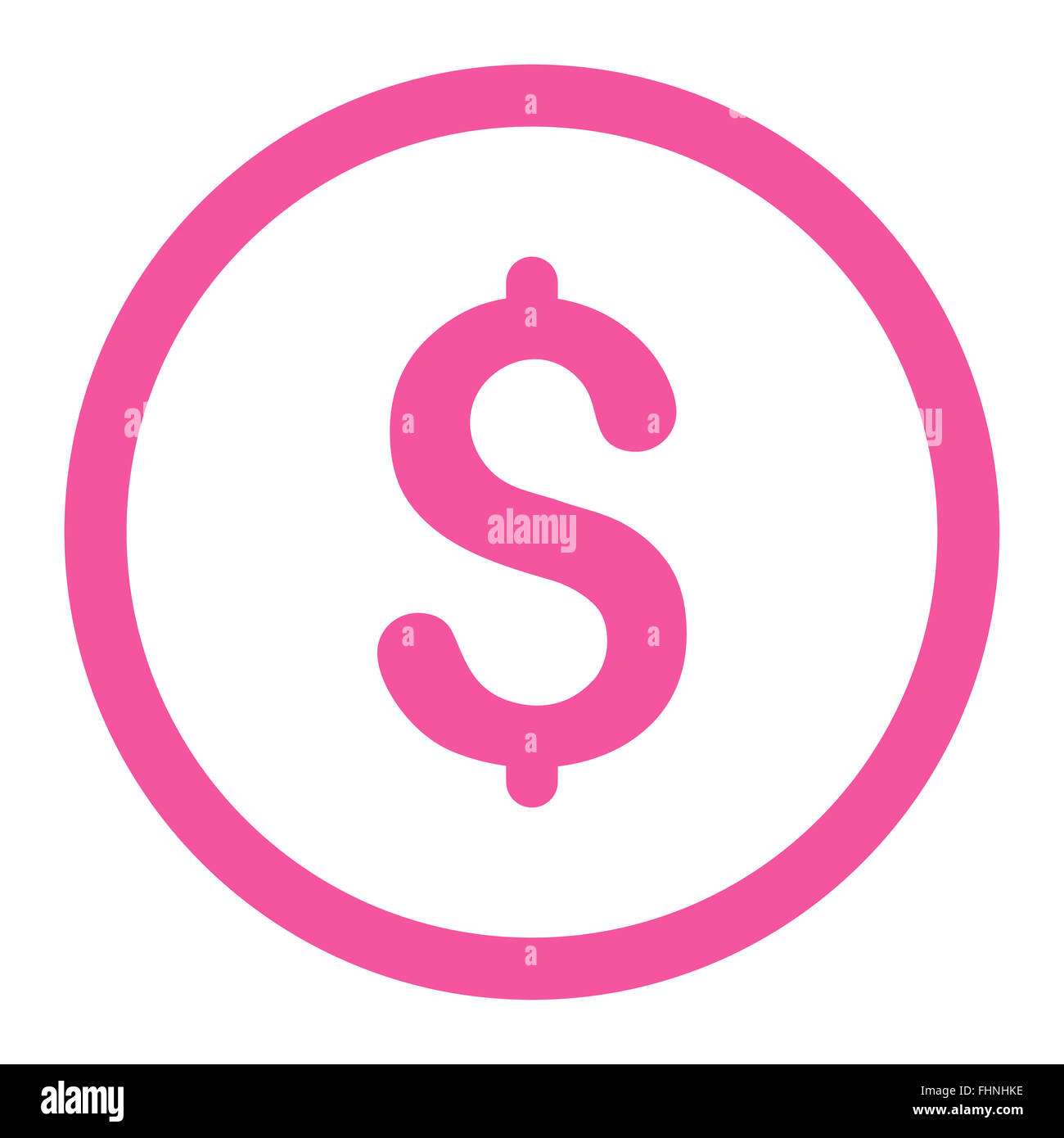 Dollar flat pink color rounded vector icon Stock Photo - Alamy