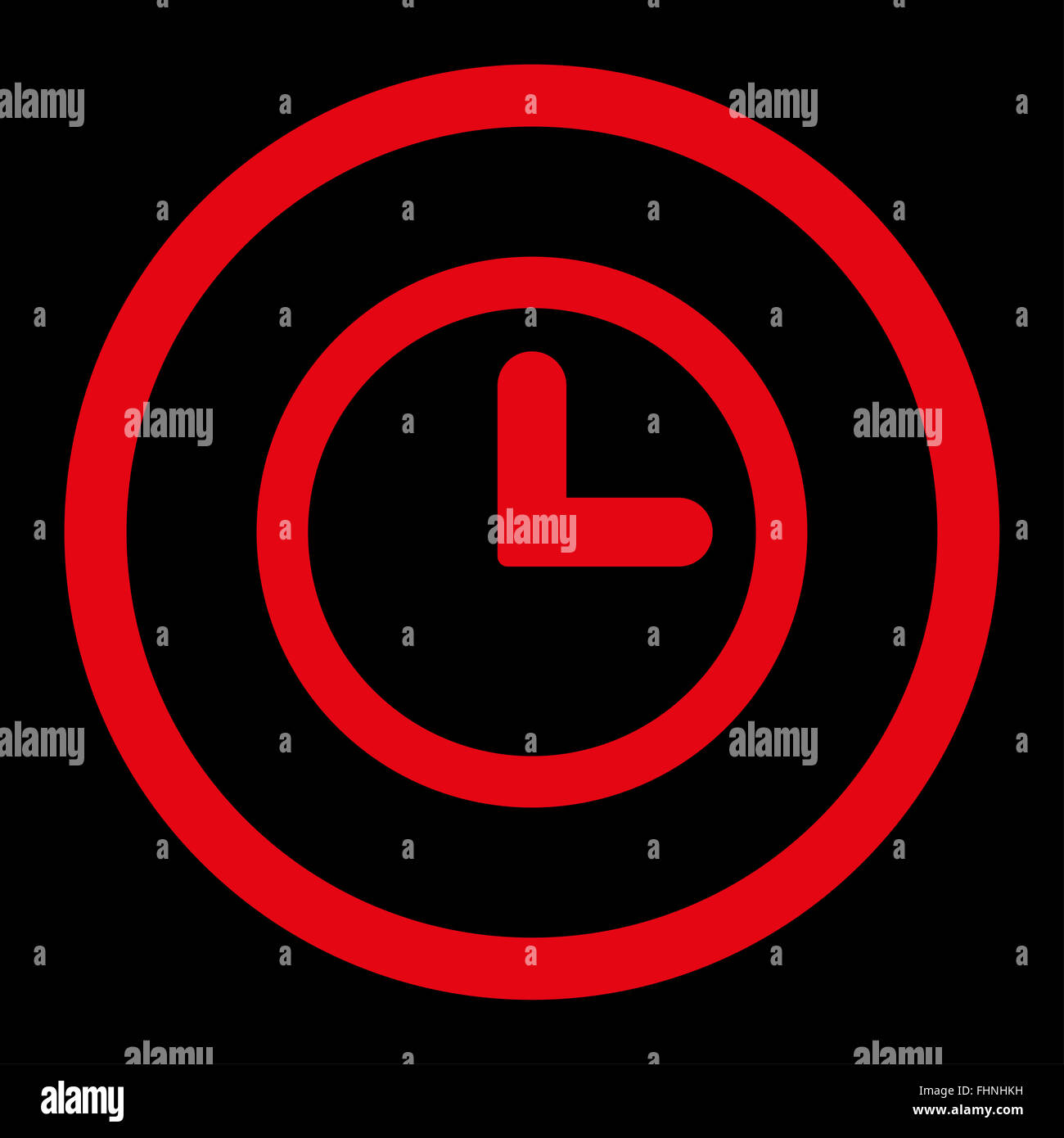 Clock flat red color rounded raster icon Stock Photo - Alamy