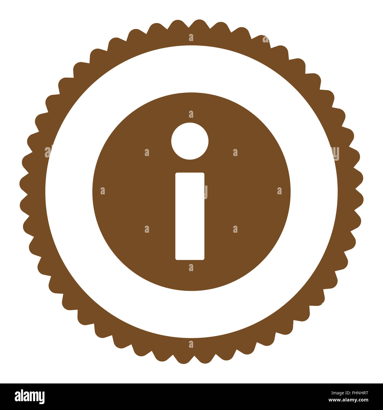 Information flat brown color round stamp icon Stock Photo - Alamy