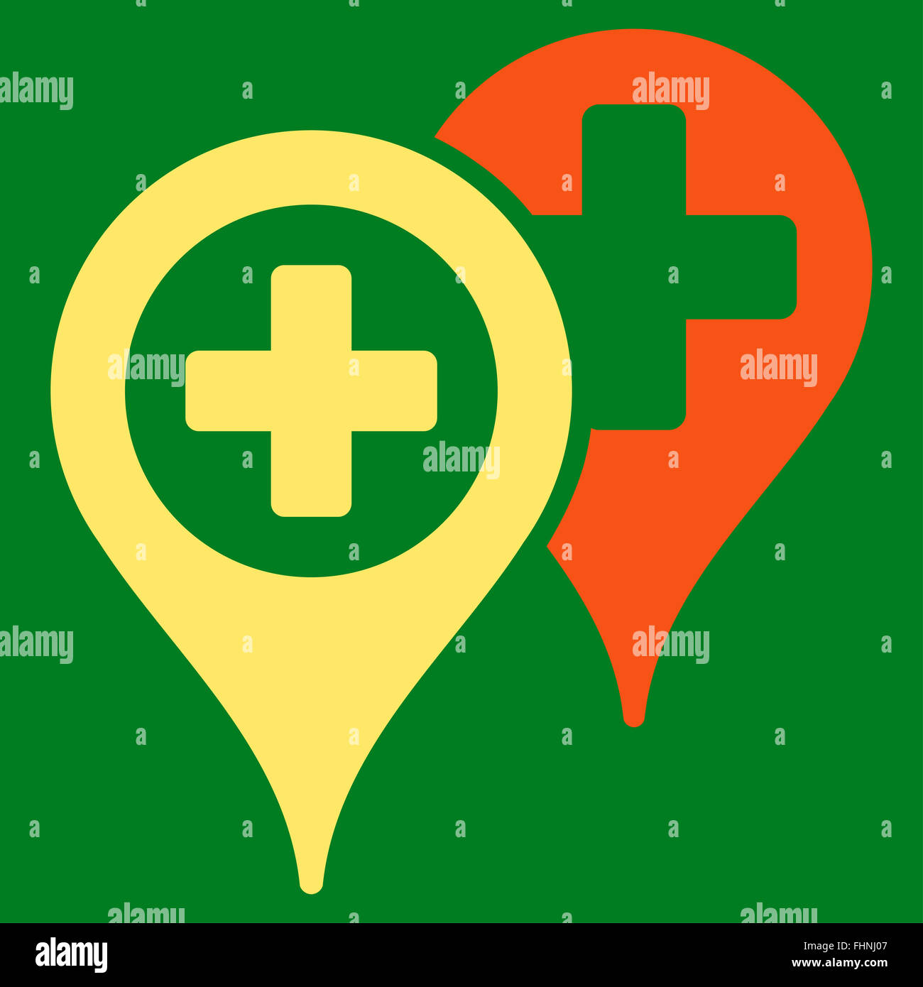 Hospital Map Markers Icon Stock Photo - Alamy