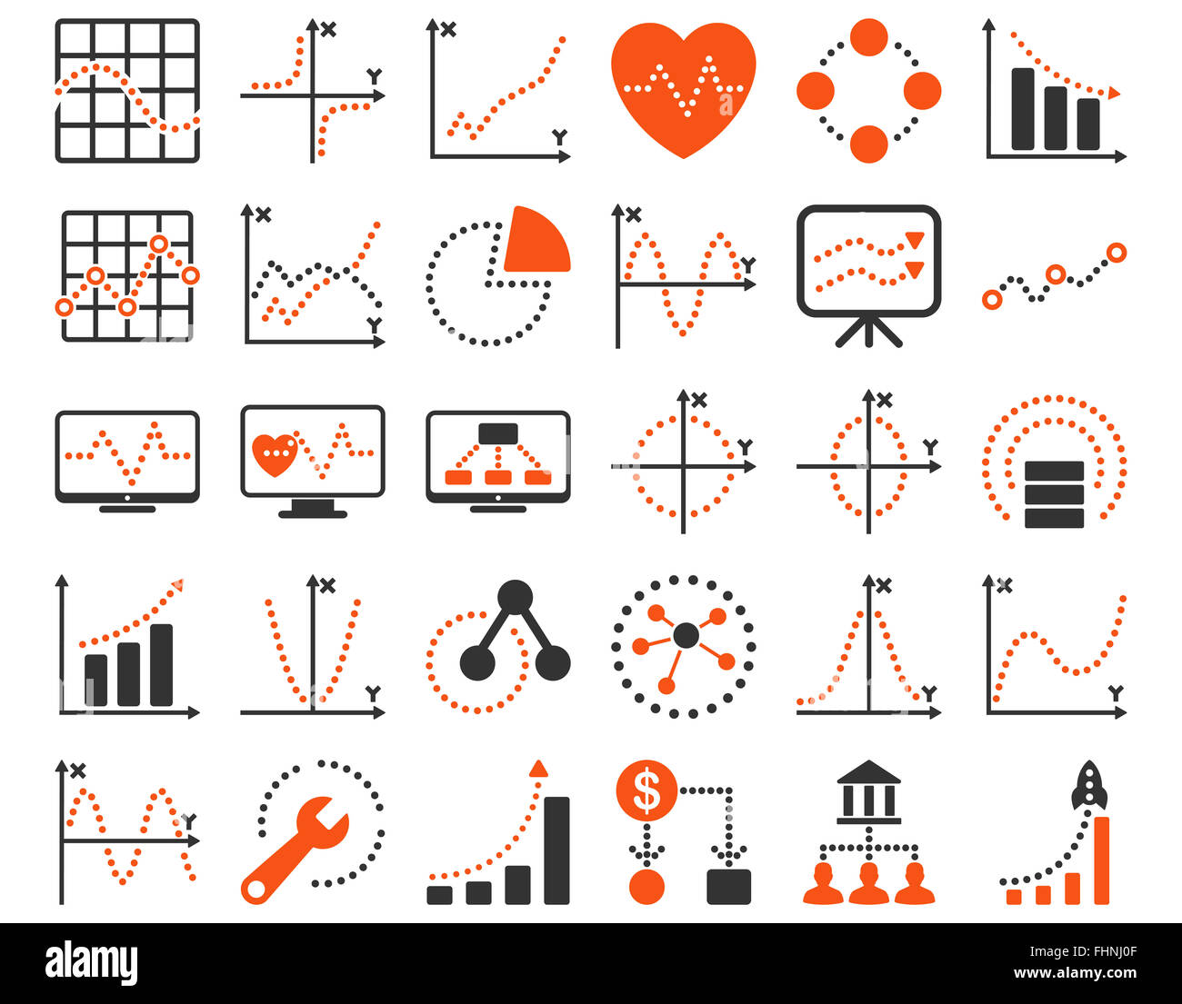Dotted Charts Icons Stock Photo - Alamy