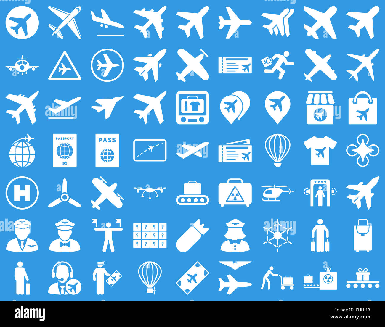 Aviation Icon Set Stock Photo - Alamy