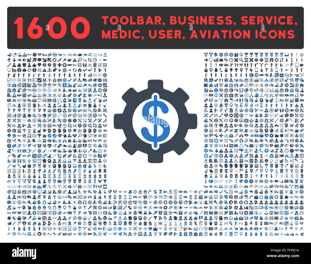Development Icon with Large Pictogram Collection Stock Photo - Alamy