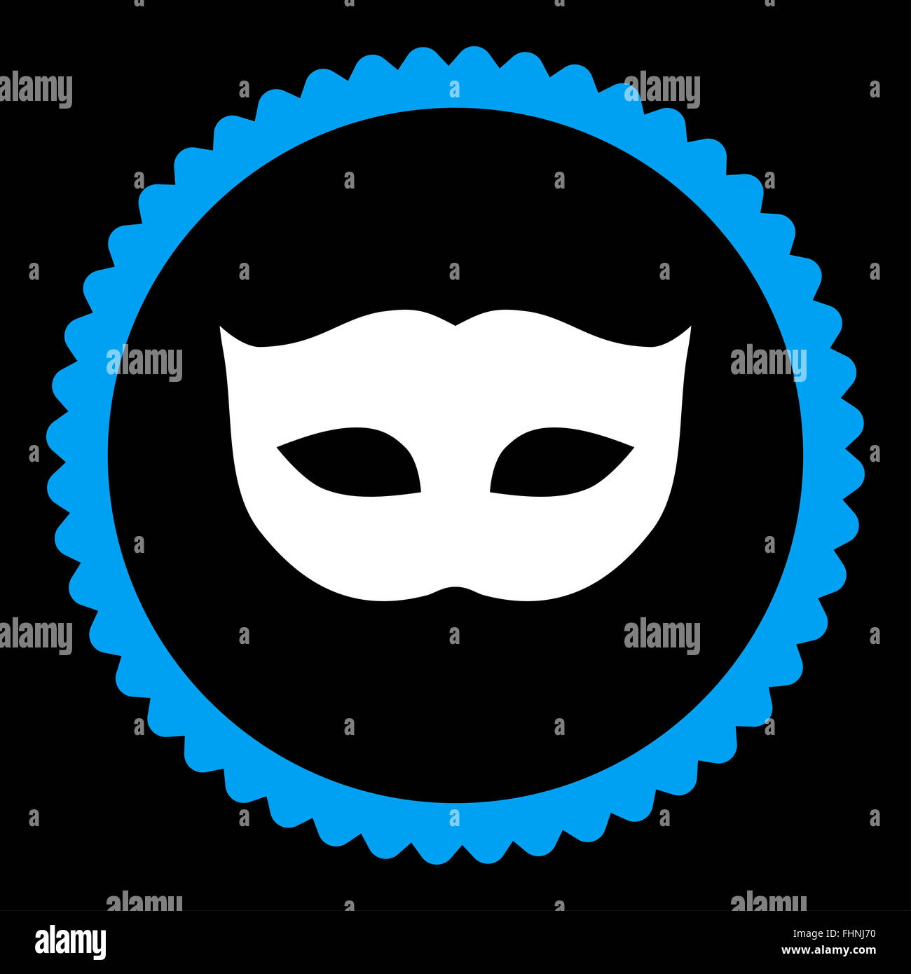 Privacy Mask flat blue and white colors round stamp icon Stock Photo ...