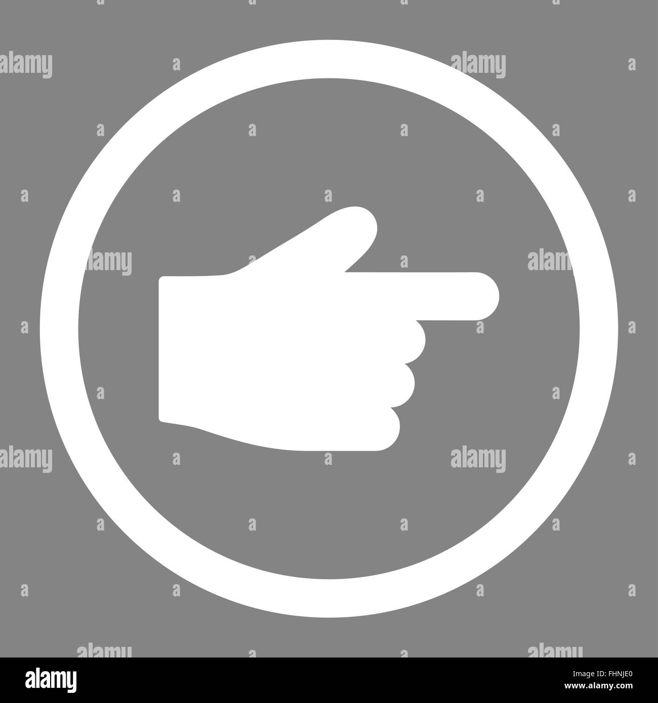 Index Finger flat white color rounded vector icon Stock Photo - Alamy