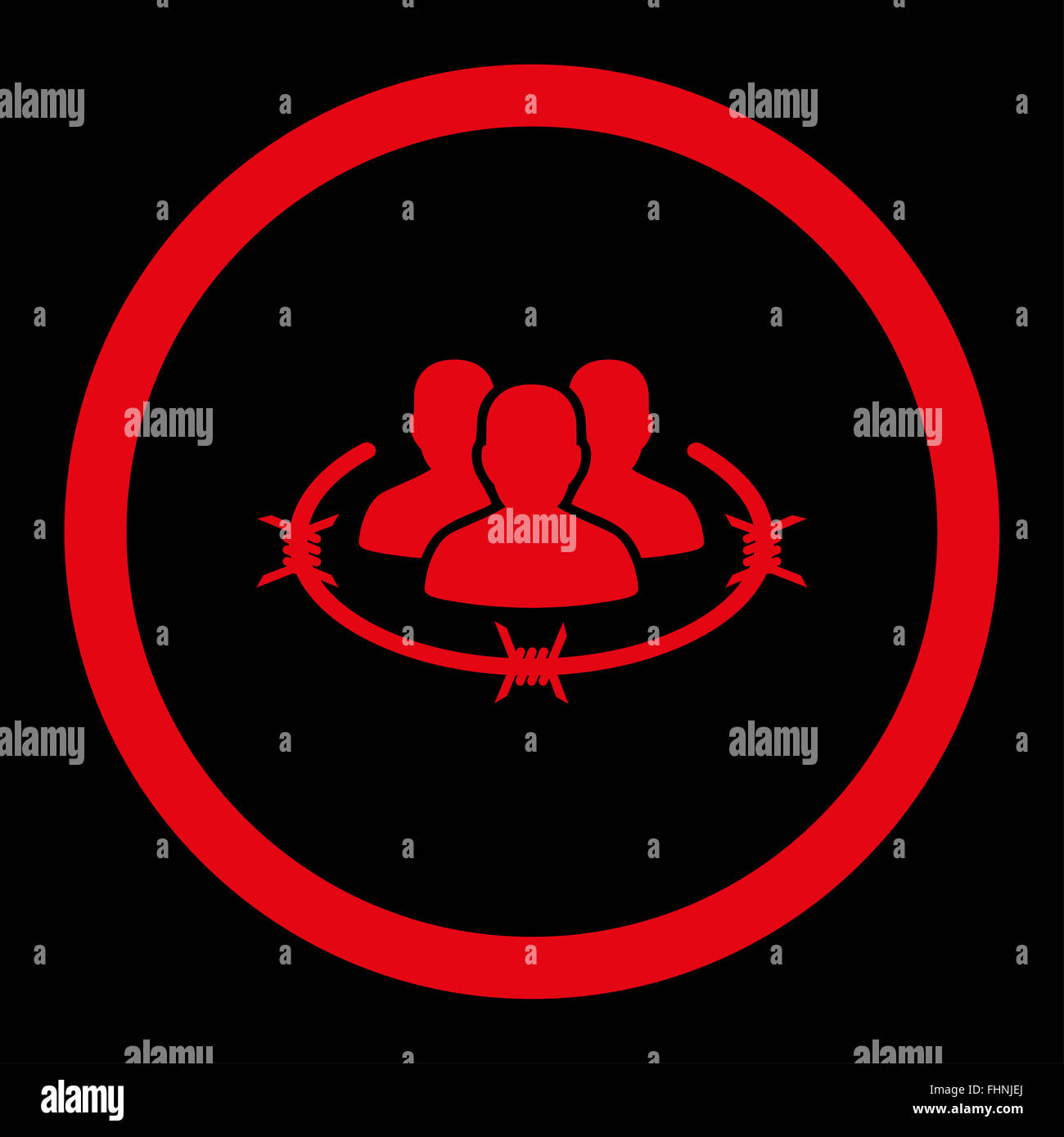 Strict management flat red color rounded vector icon Stock Photo - Alamy