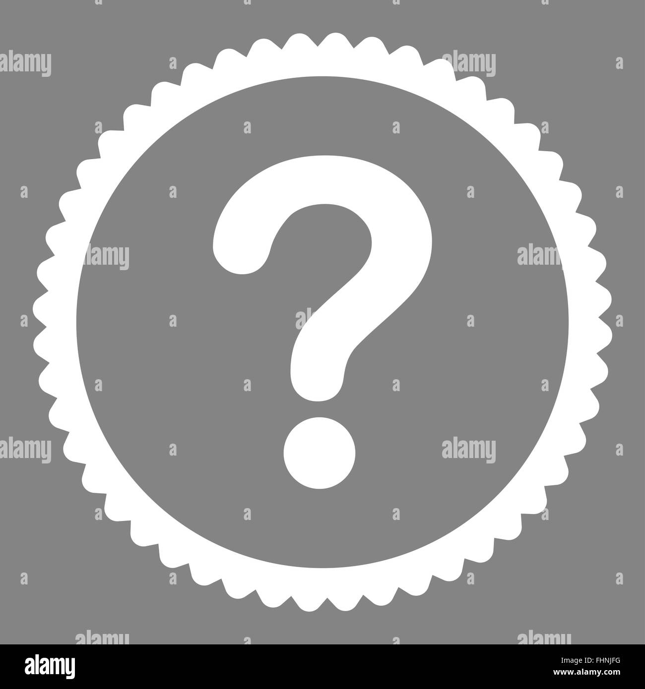Question flat white color round stamp icon Stock Photo - Alamy