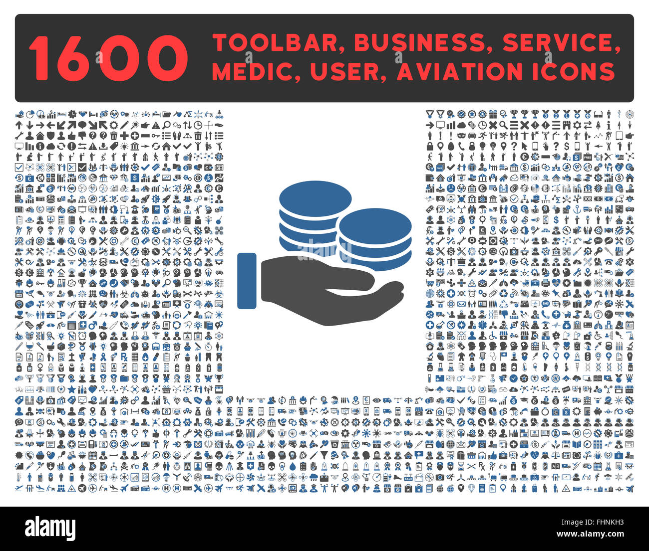 Salary Icon with Large Pictogram Collection Stock Photo - Alamy