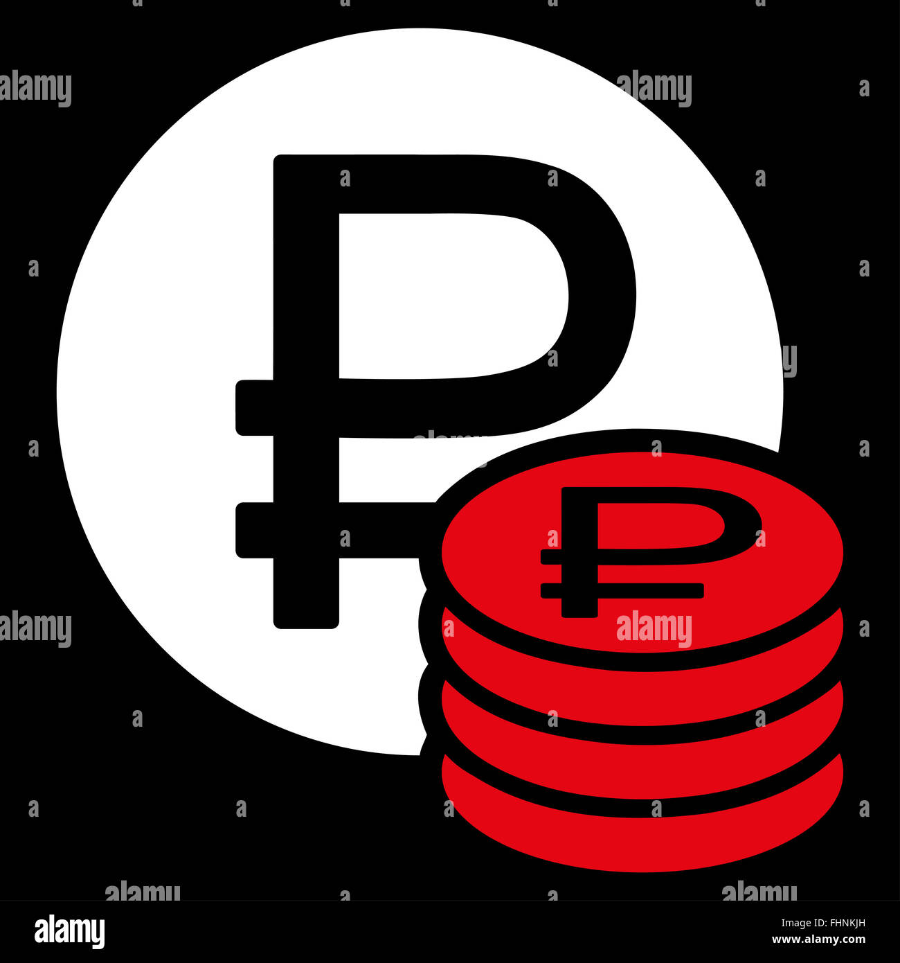 Rouble Coins Icon Stock Photo - Alamy