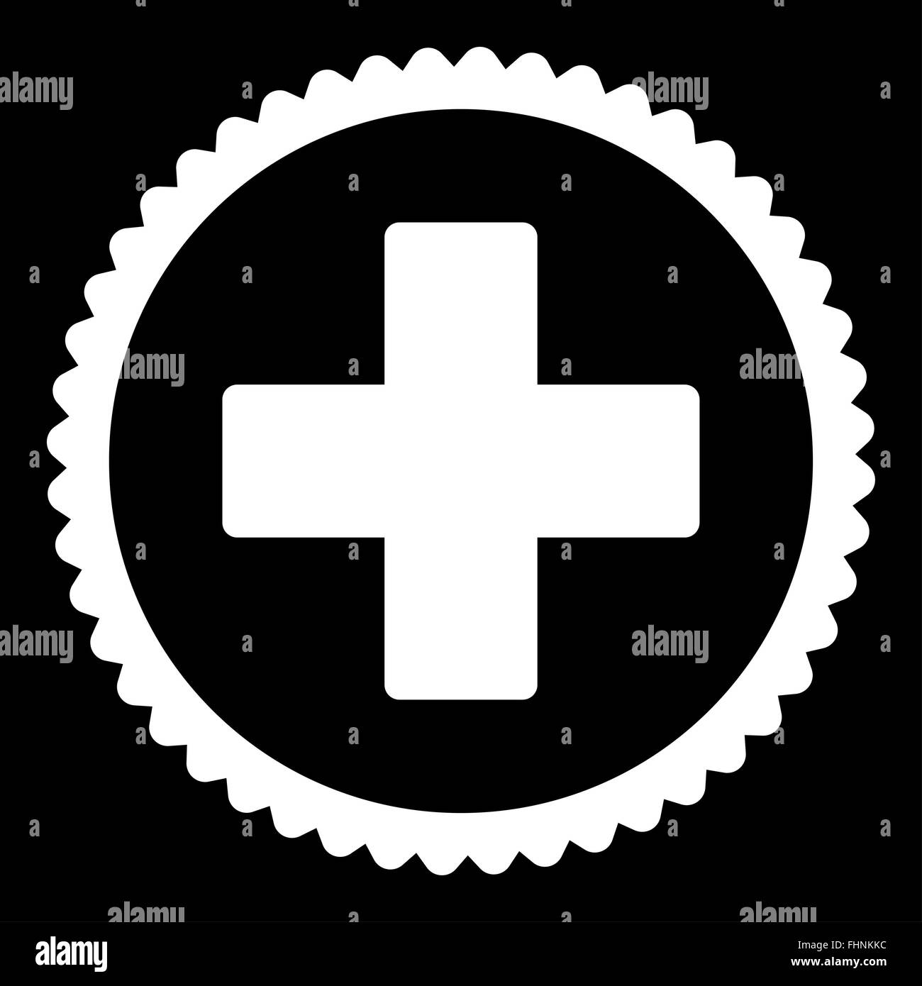 Plus flat white color round stamp icon Stock Photo - Alamy