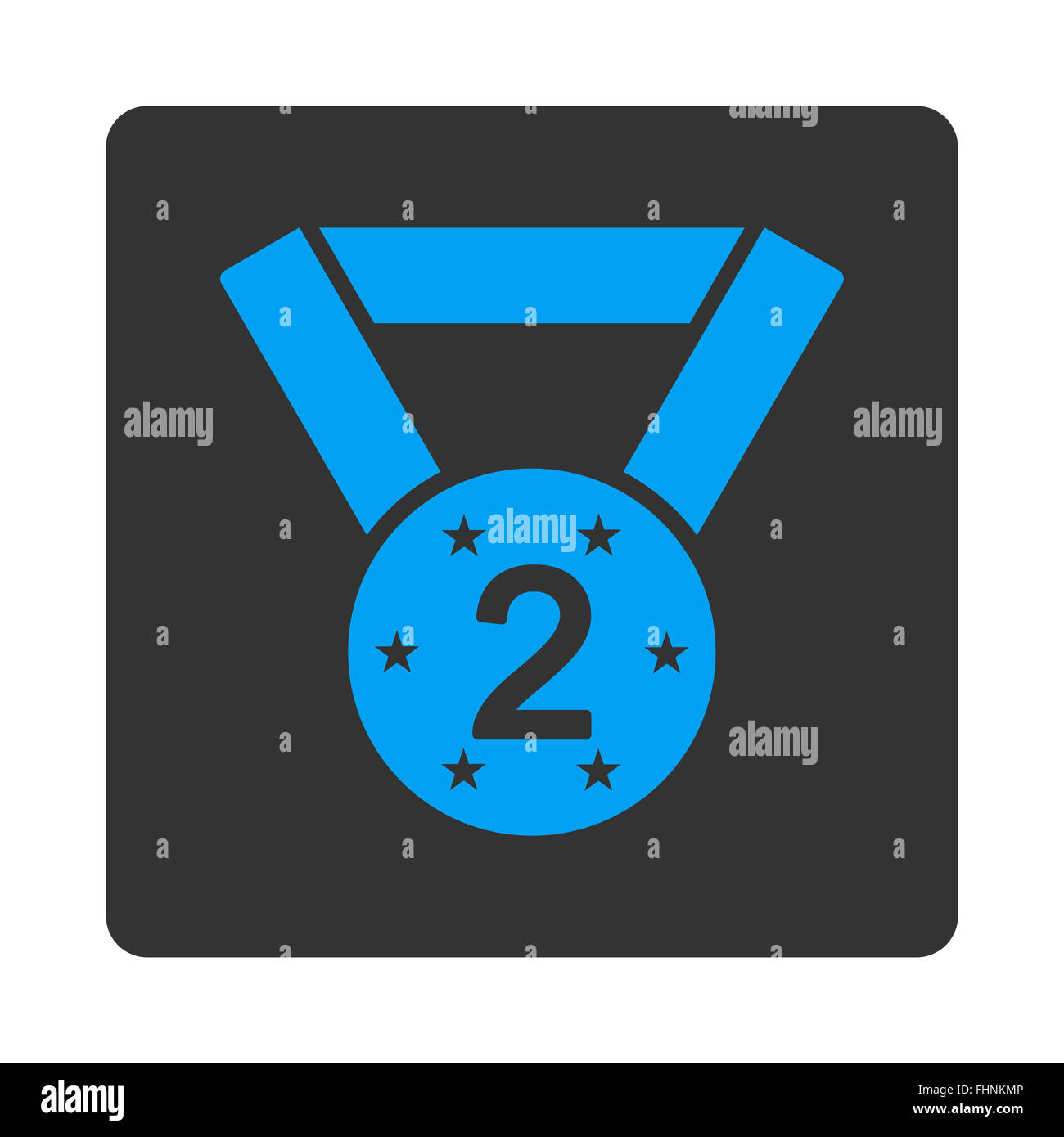 Second medal icon from Award Buttons OverColor Set Stock Photo - Alamy