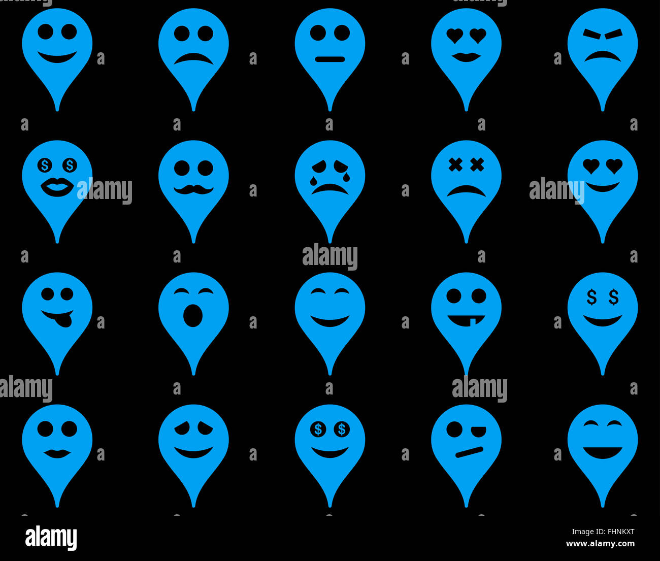 Emotion map marker icons Stock Photo - Alamy