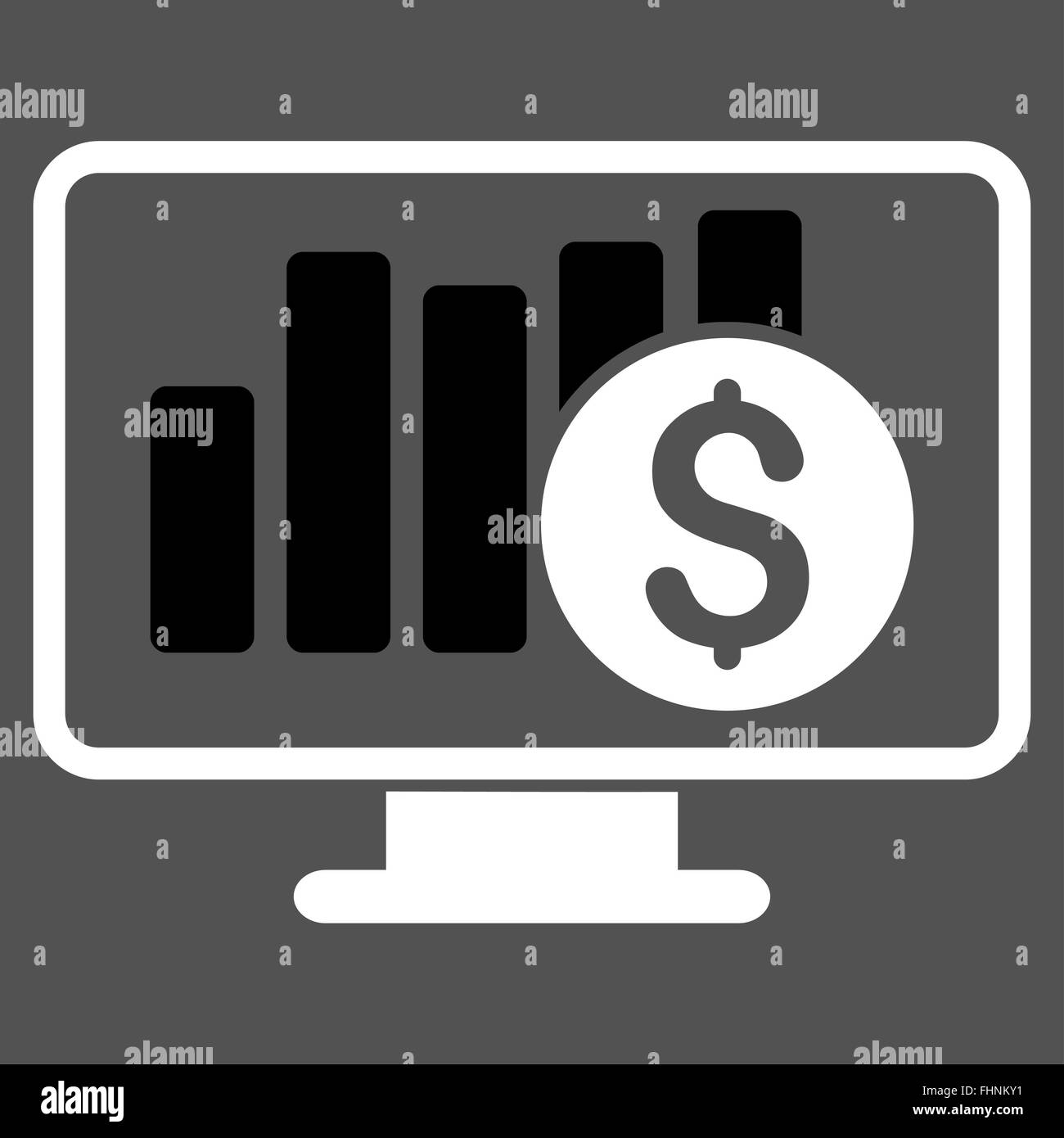 Stock Market Monitoring Icon Stock Photo - Alamy
