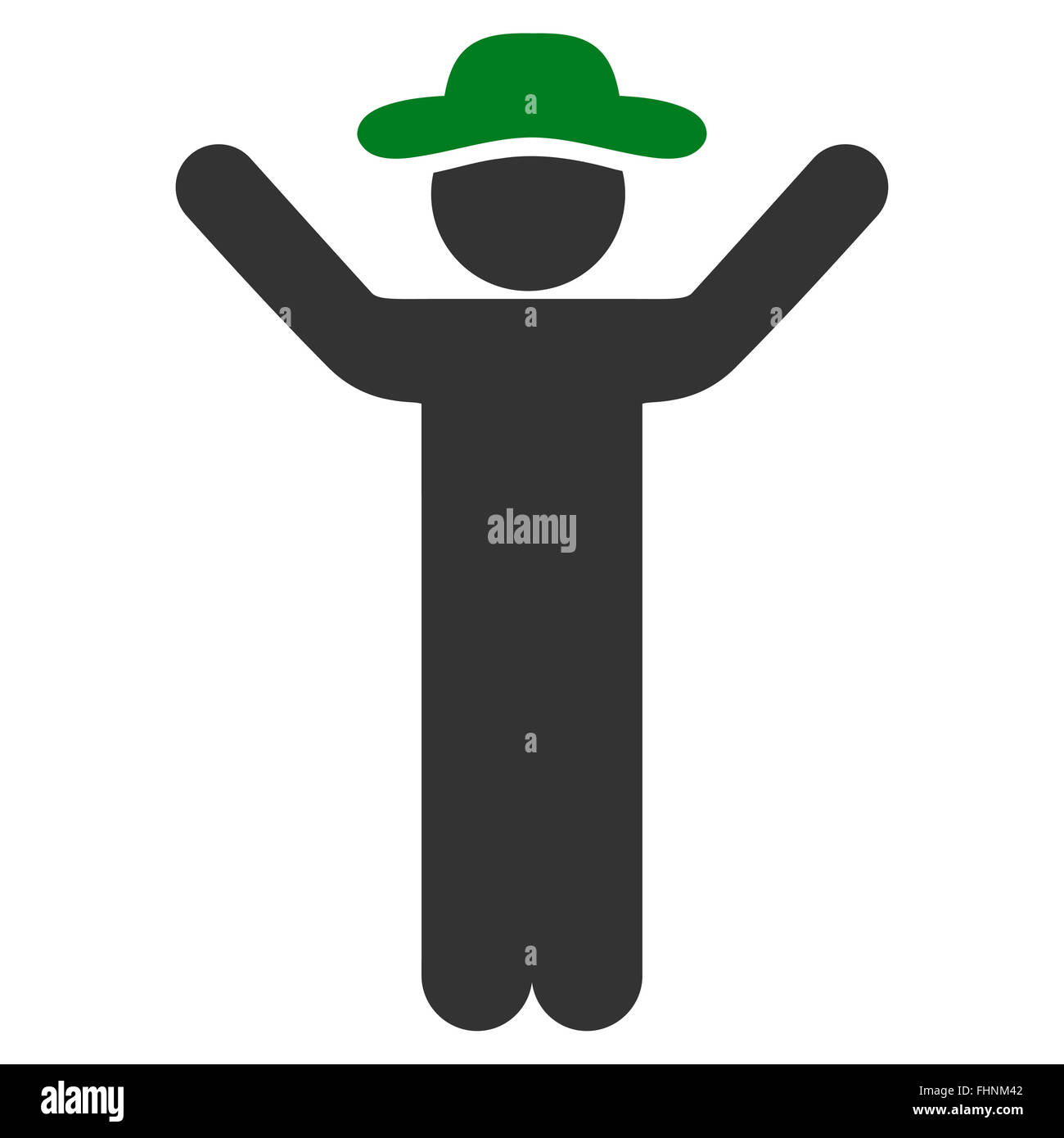 Hands Up Male Icon Stock Photo - Alamy