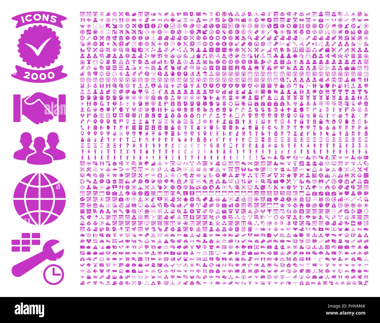 Collection Of 2000 Flat Vector Icons Stock Photo - Alamy
