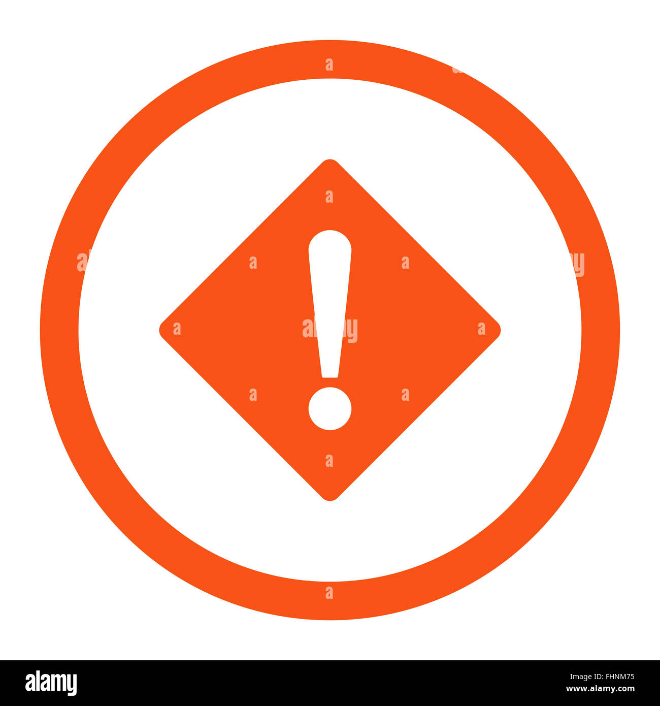 Error flat orange color rounded vector icon Stock Photo - Alamy