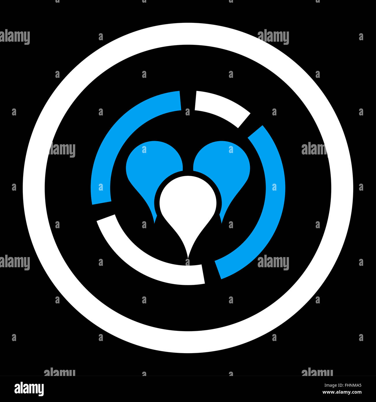 Geo diagram flat blue and white colors rounded vector icon Stock Photo ...
