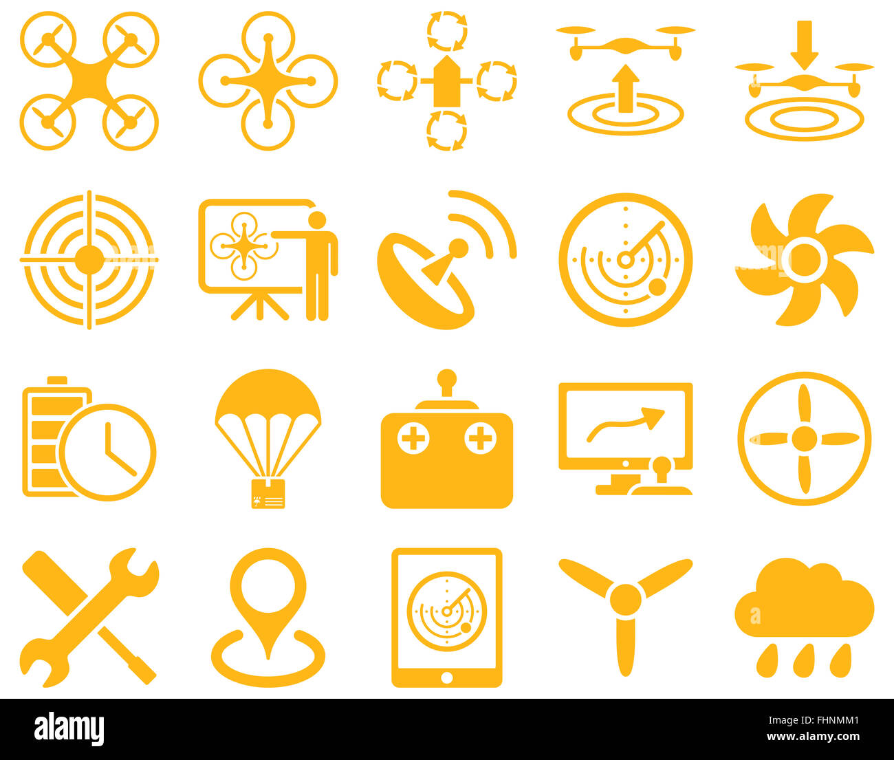 Air drone and quadcopter tool icons Stock Photo - Alamy