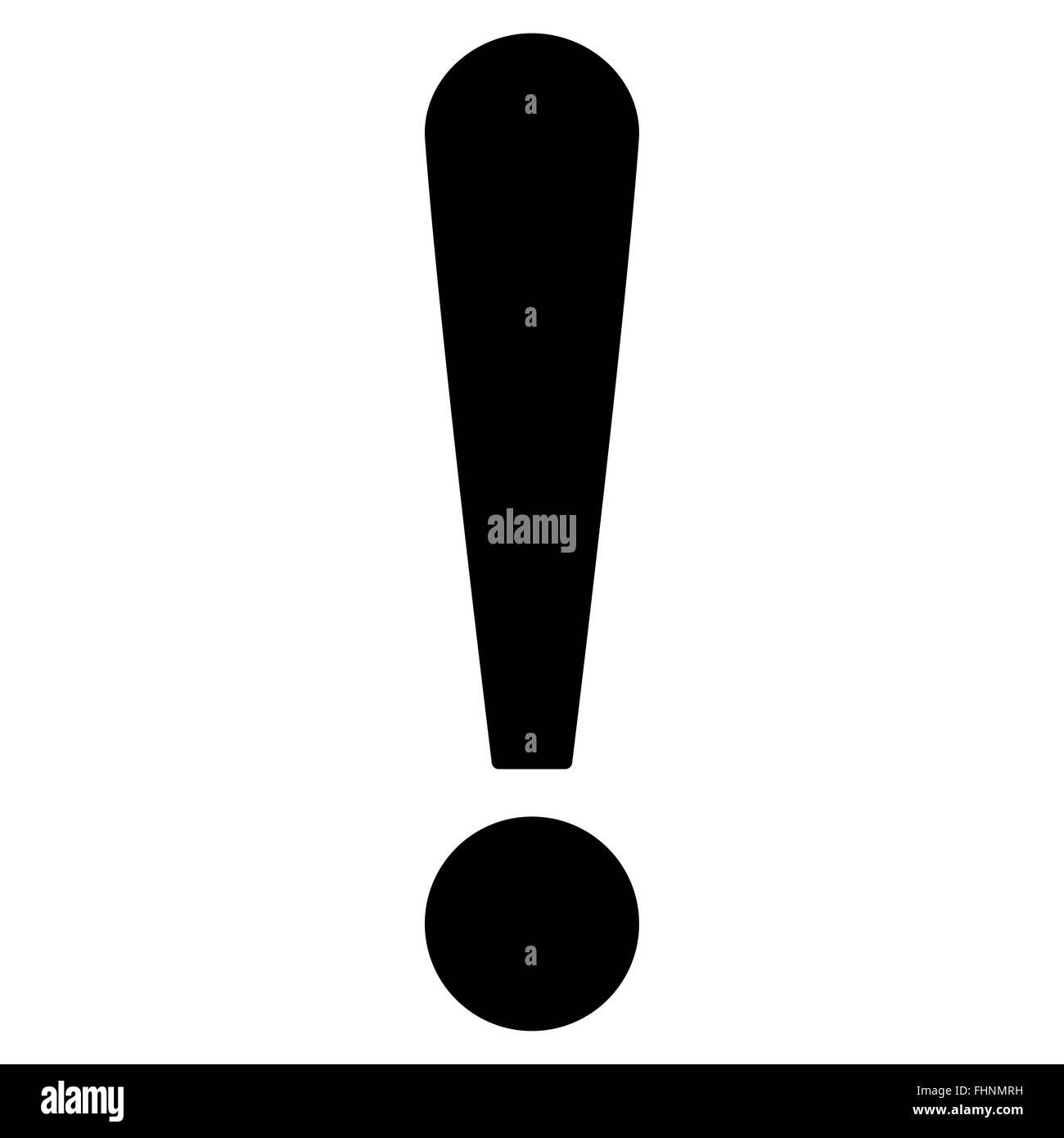 Exclamation Sign flat black color icon Stock Photo - Alamy