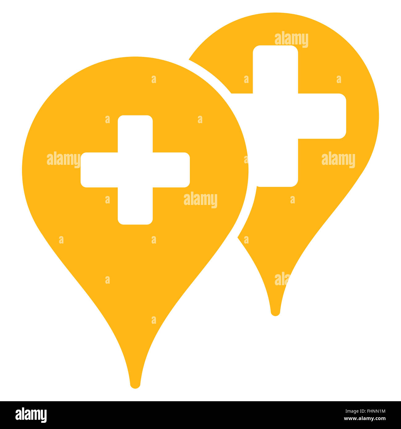 Medical Map Markers Icon Stock Photo - Alamy