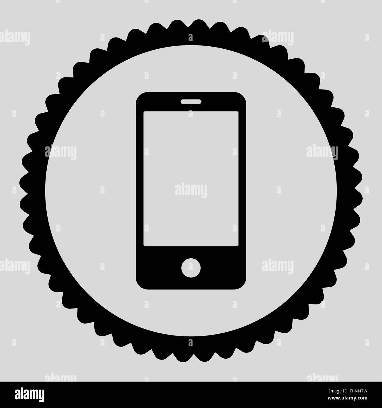 Smartphone flat black color round stamp icon Stock Photo - Alamy