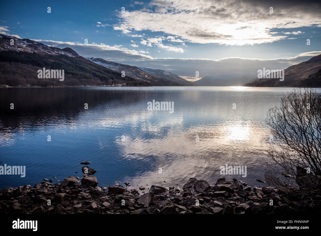 a tranquil lake scene in Scotland Stock Photo - Alamy