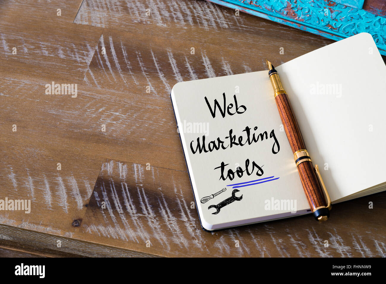 Business concept image with handwritten text WEB MARKETING TOOLS , copy ...