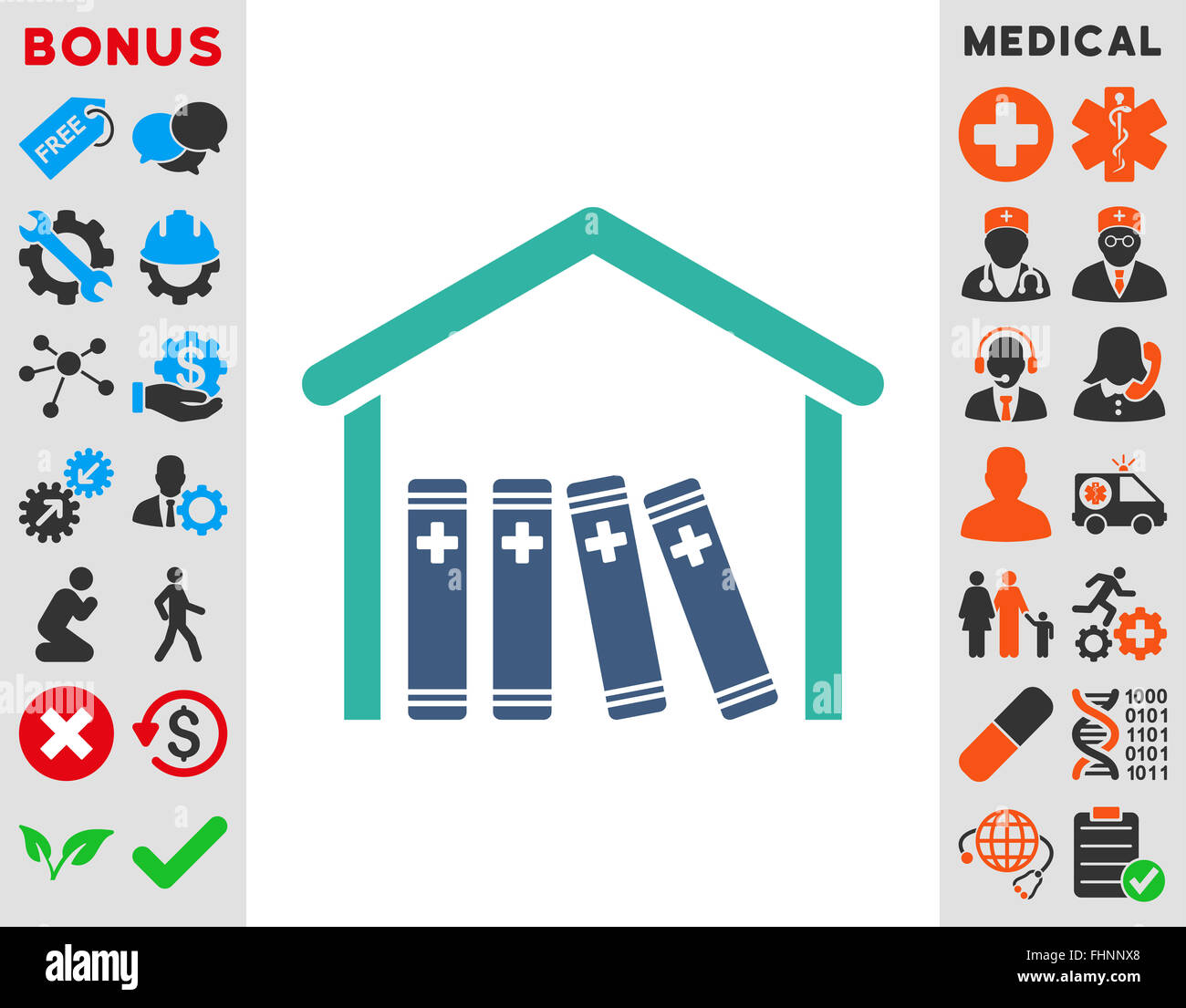 Medical Library Icon Stock Photo - Alamy