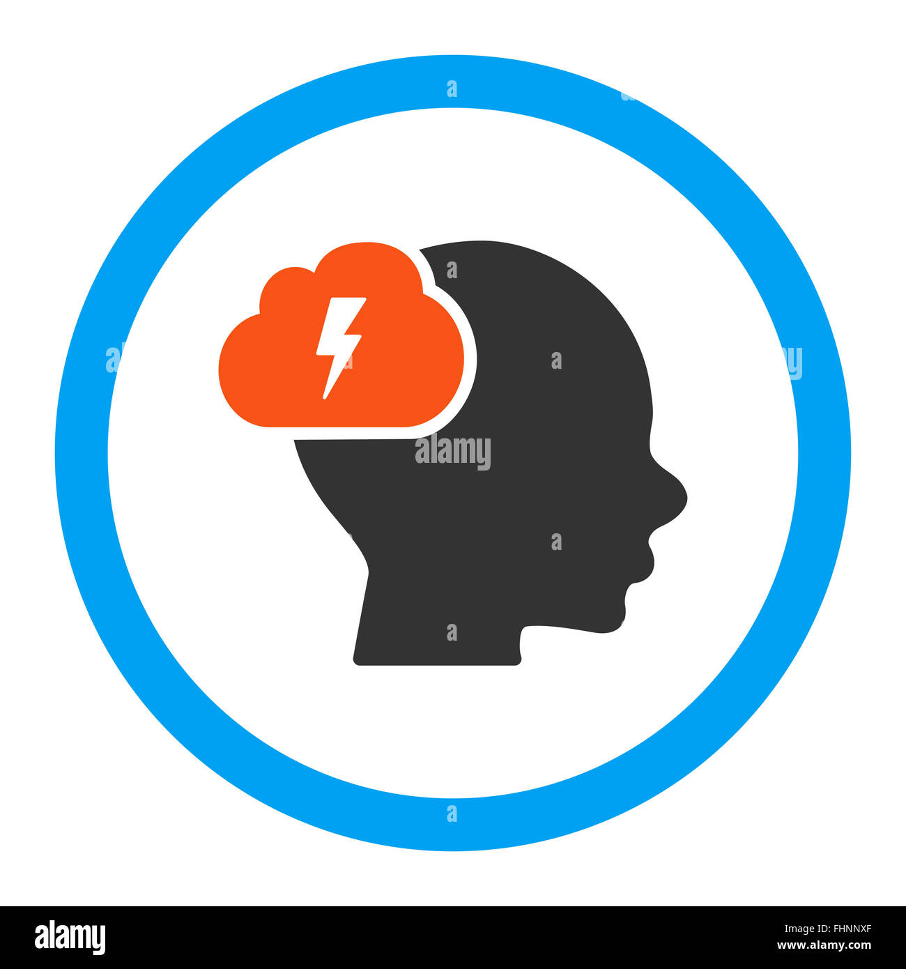 Cloud user head brain pictogram hi-res stock photography and images - Alamy