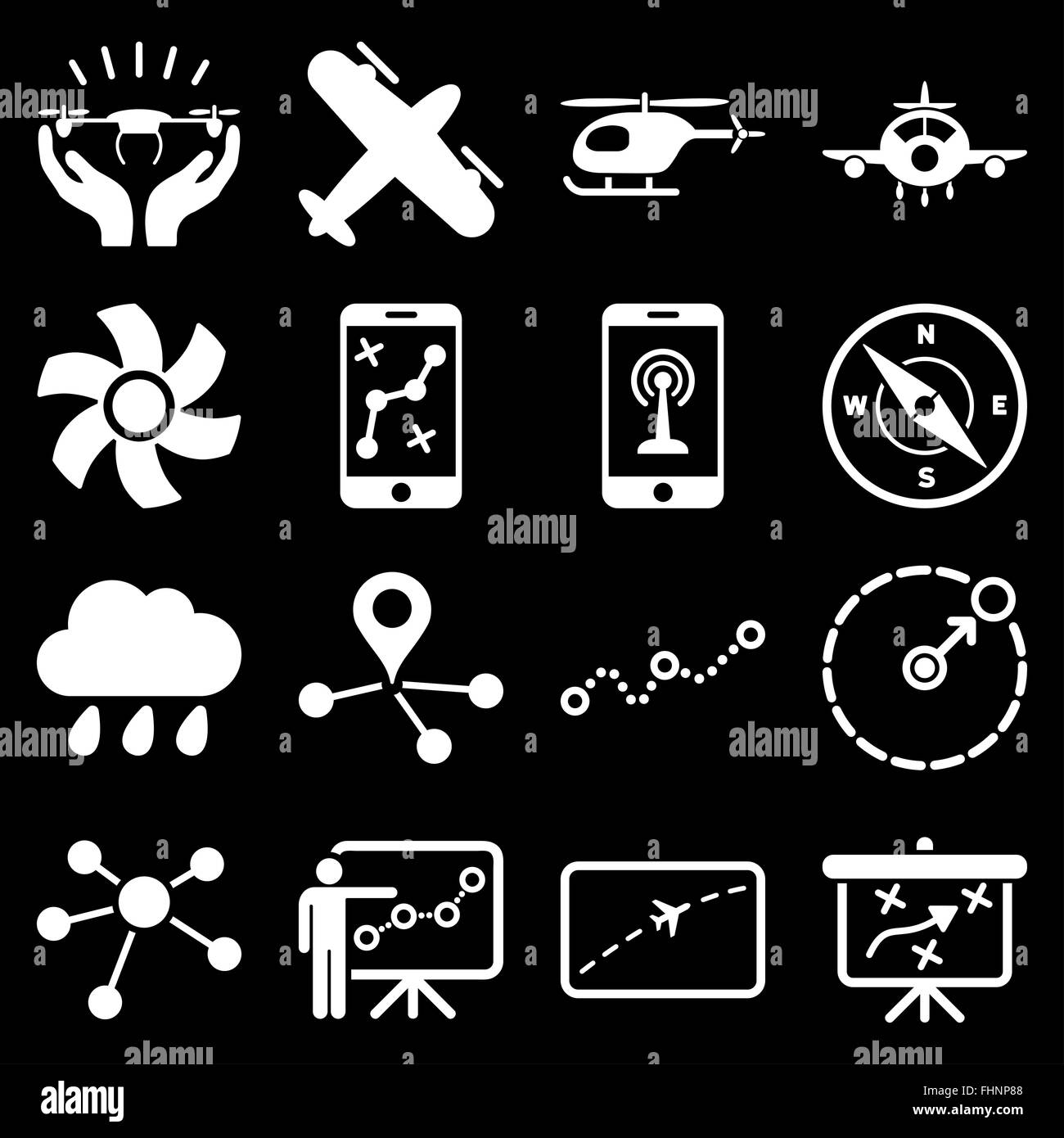 Aircraft navigation icon set Stock Photo - Alamy