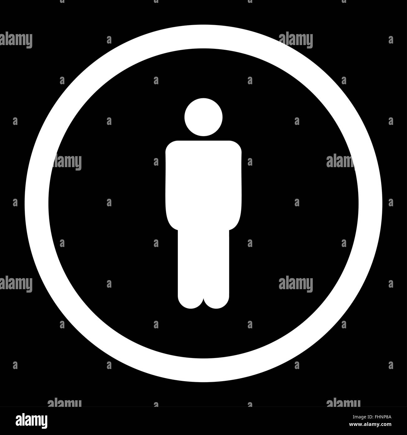 Man flat white color rounded vector icon Stock Photo - Alamy