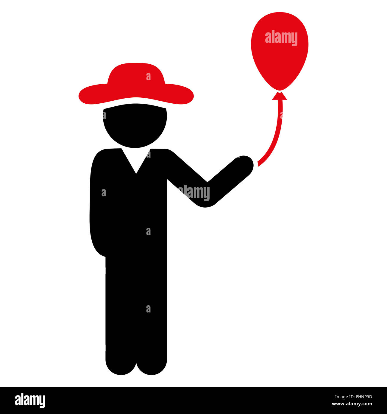 Person With Balloon Icon Stock Photo - Alamy