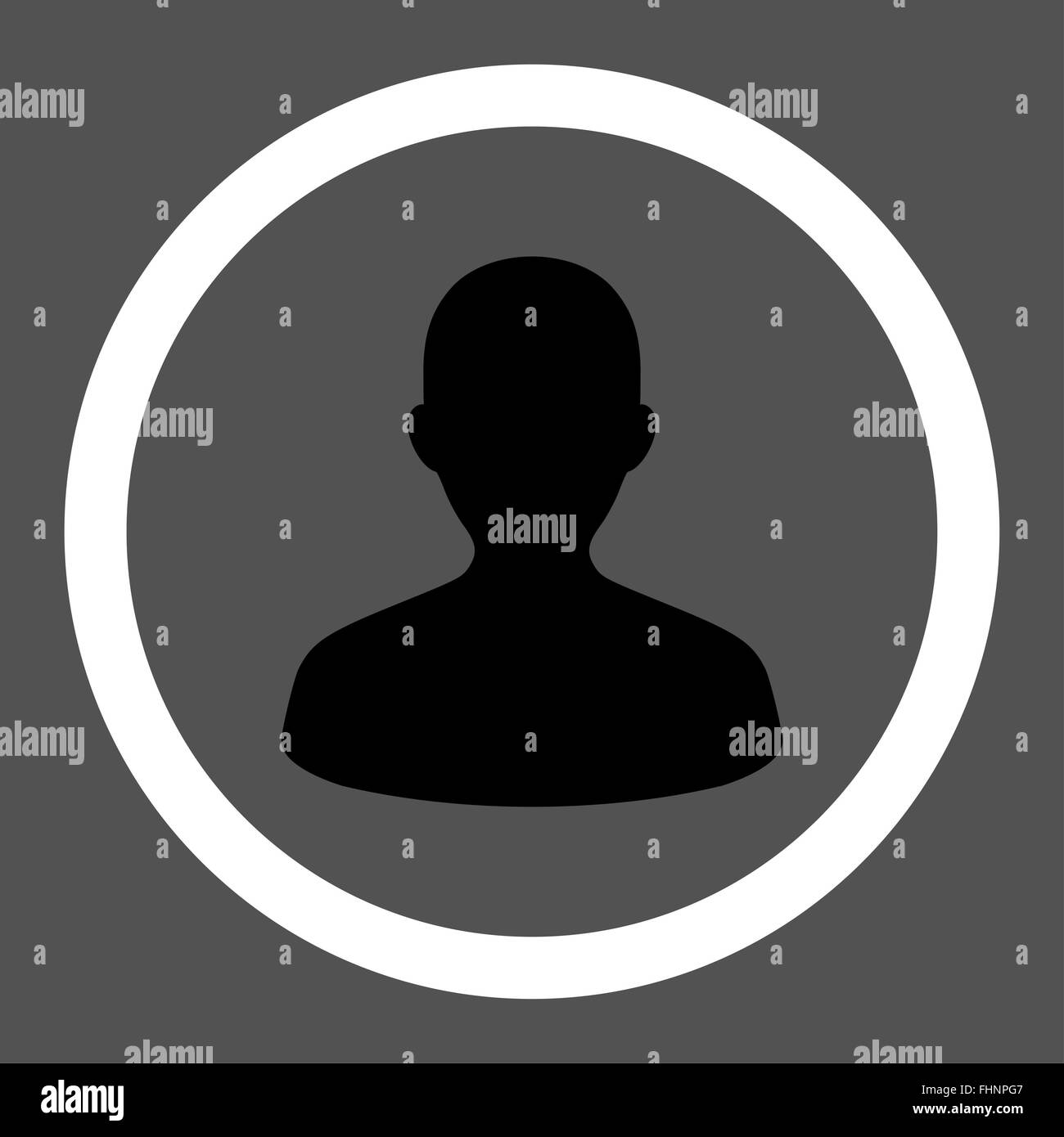 User flat black and white colors rounded raster icon Stock Photo - Alamy