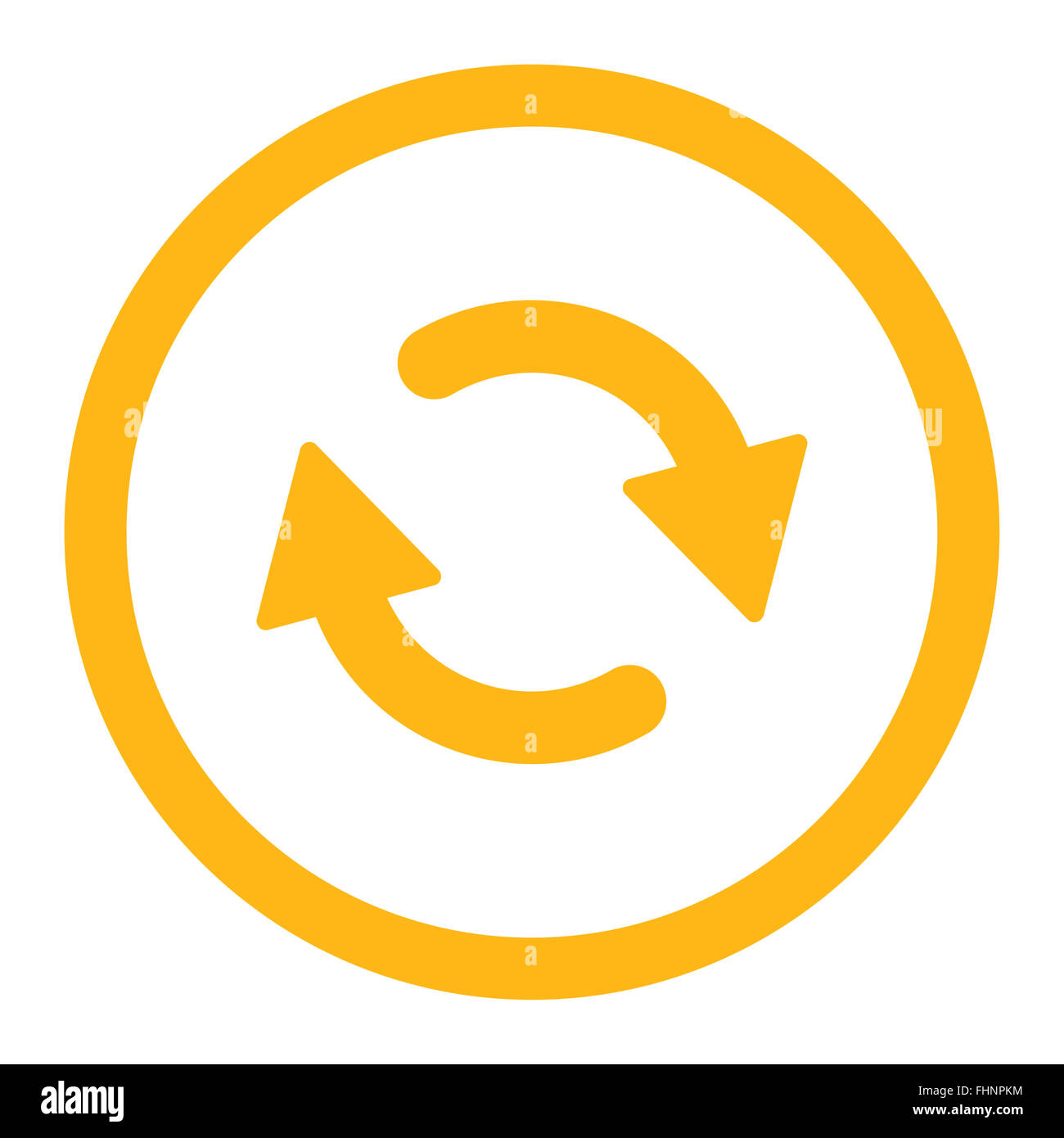 Refresh flat yellow color rounded vector icon Stock Photo - Alamy