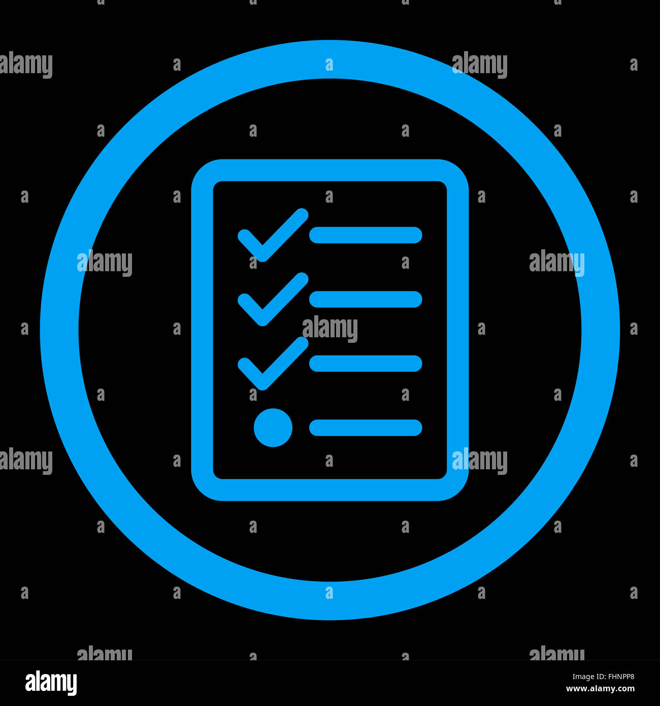Checklist flat blue color rounded vector icon Stock Photo - Alamy