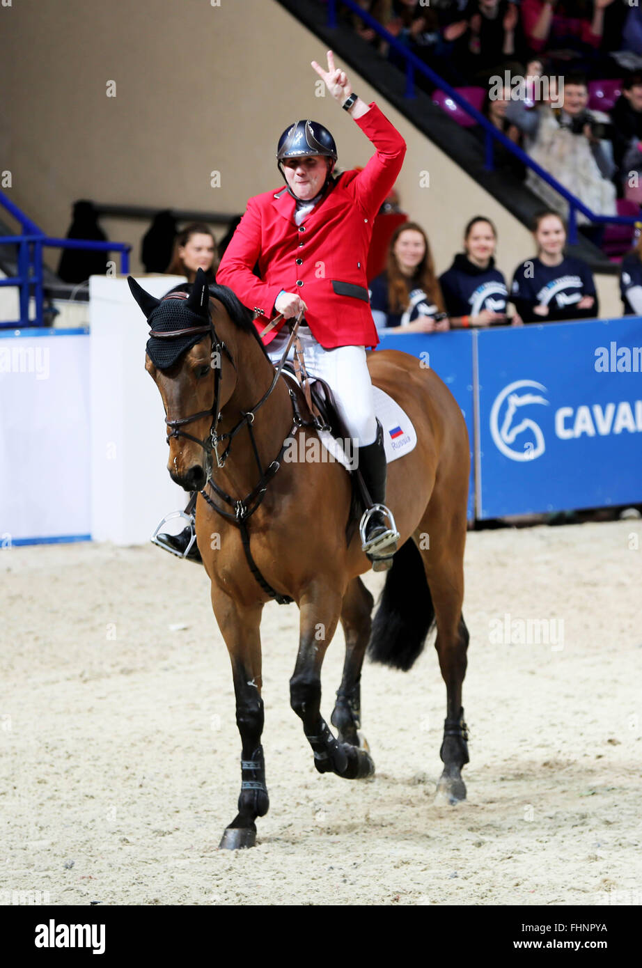 Russian rider, Vladimir Beletskiy, and his horse Griffone, during the ...