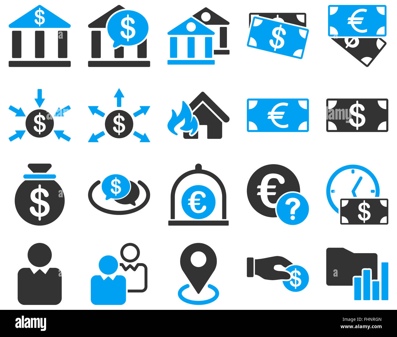 Bank service and trade business icon set Stock Photo - Alamy