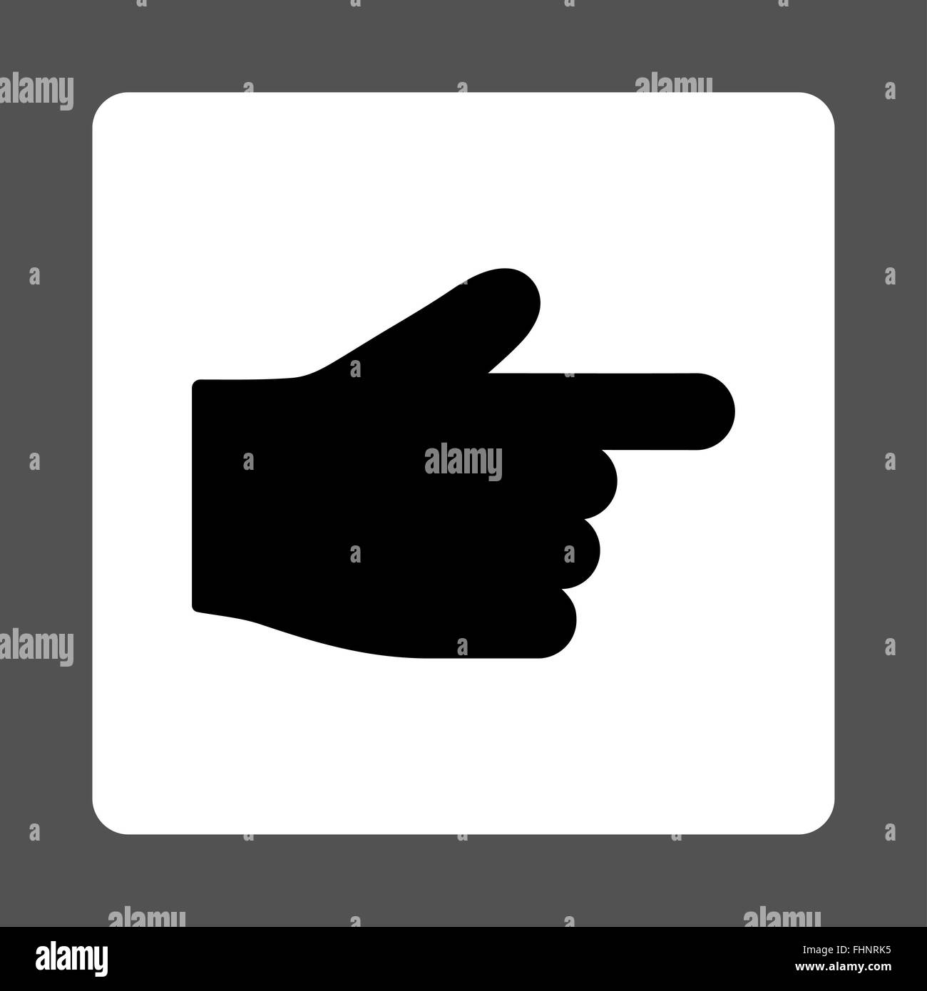 Index Finger flat black and white colors rounded button Stock Photo - Alamy