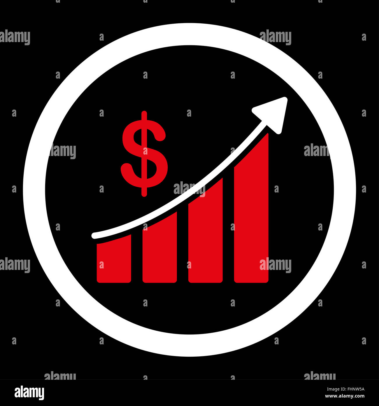 Sales flat red and white colors rounded vector icon Stock Photo - Alamy