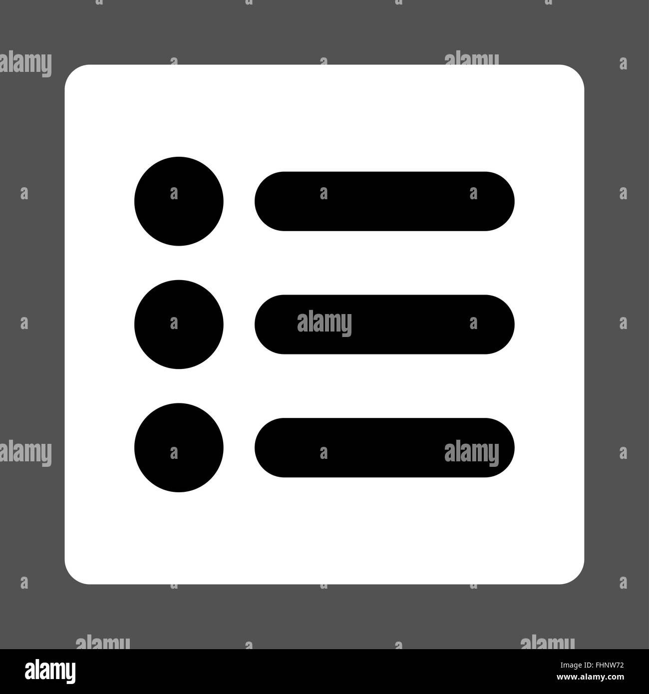 Items flat black and white colors rounded button Stock Photo - Alamy