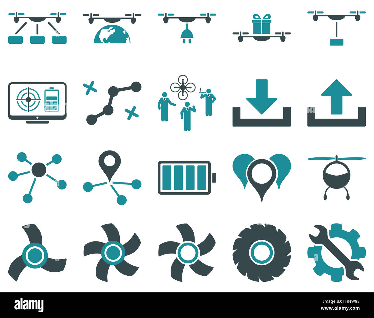 Air drone and quadcopter tool icons Stock Photo - Alamy