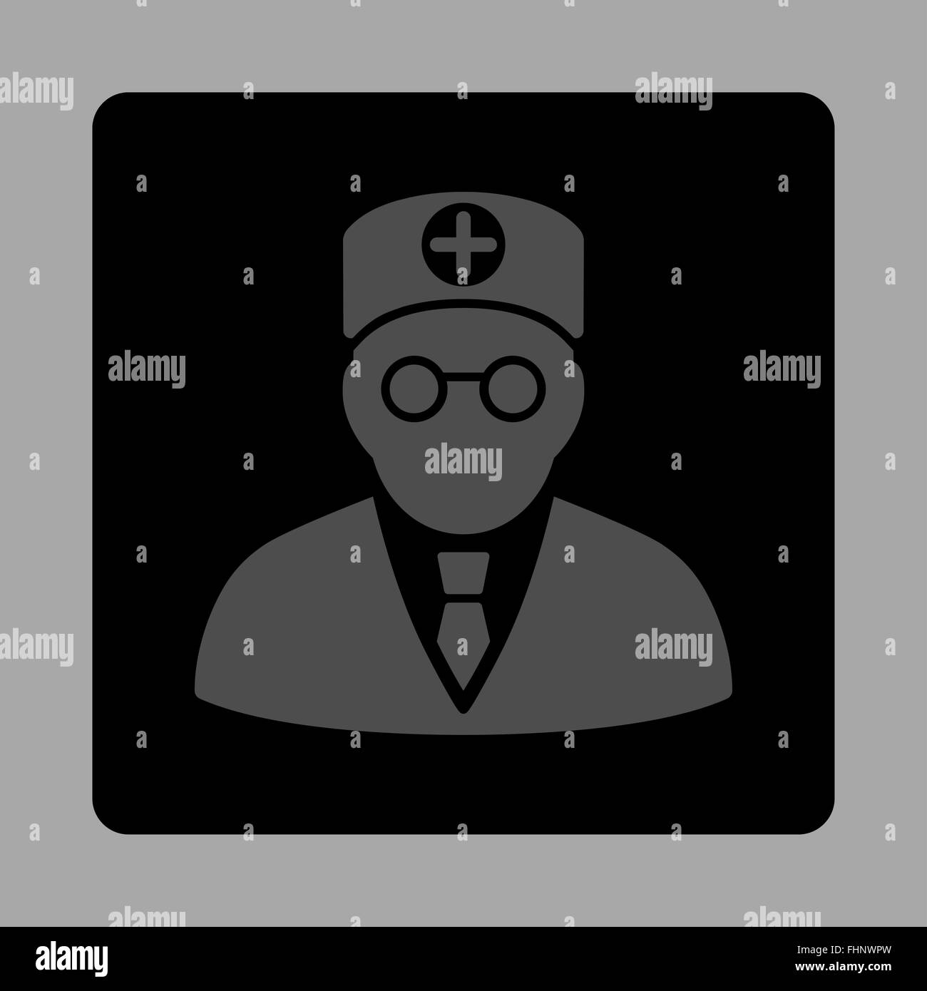 Head Physician Flat Button Stock Photo - Alamy