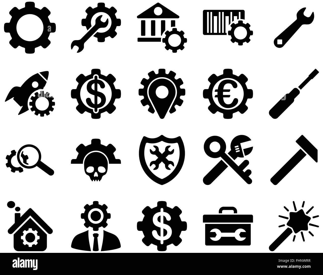 Settings and Tools Icons Stock Photo - Alamy
