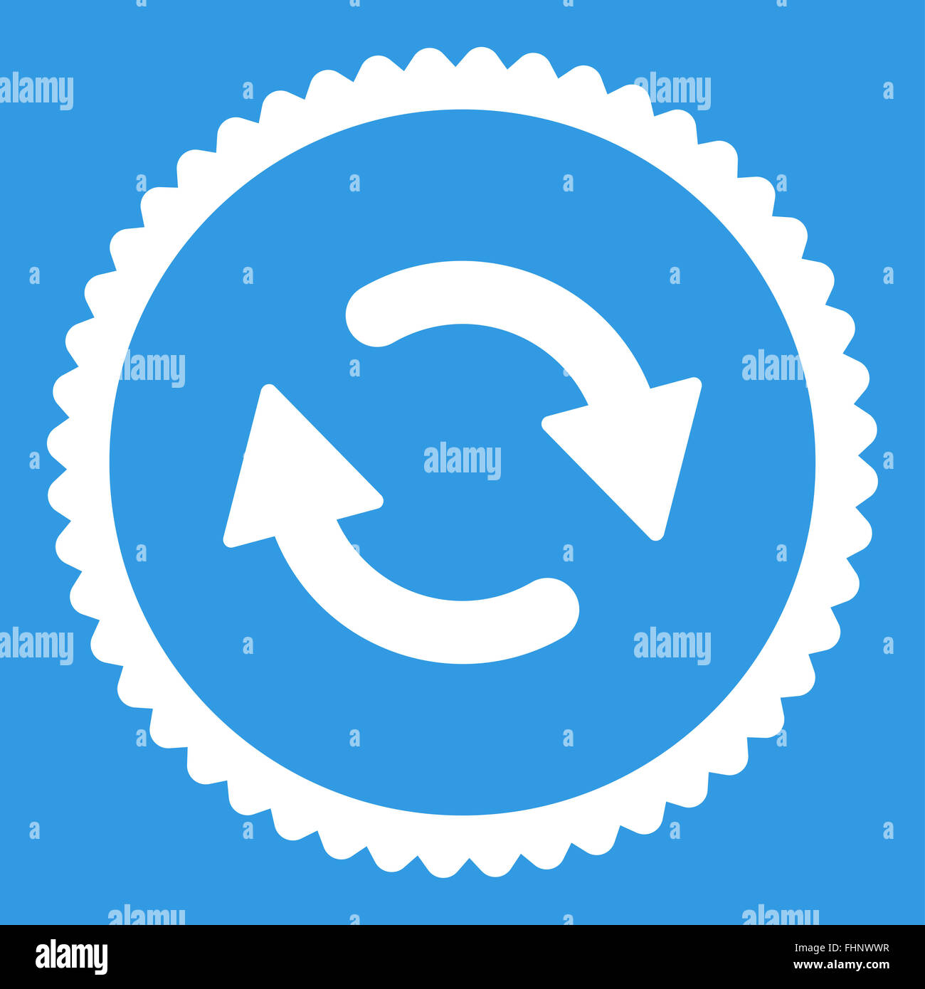 Refresh flat white color round stamp icon Stock Photo - Alamy