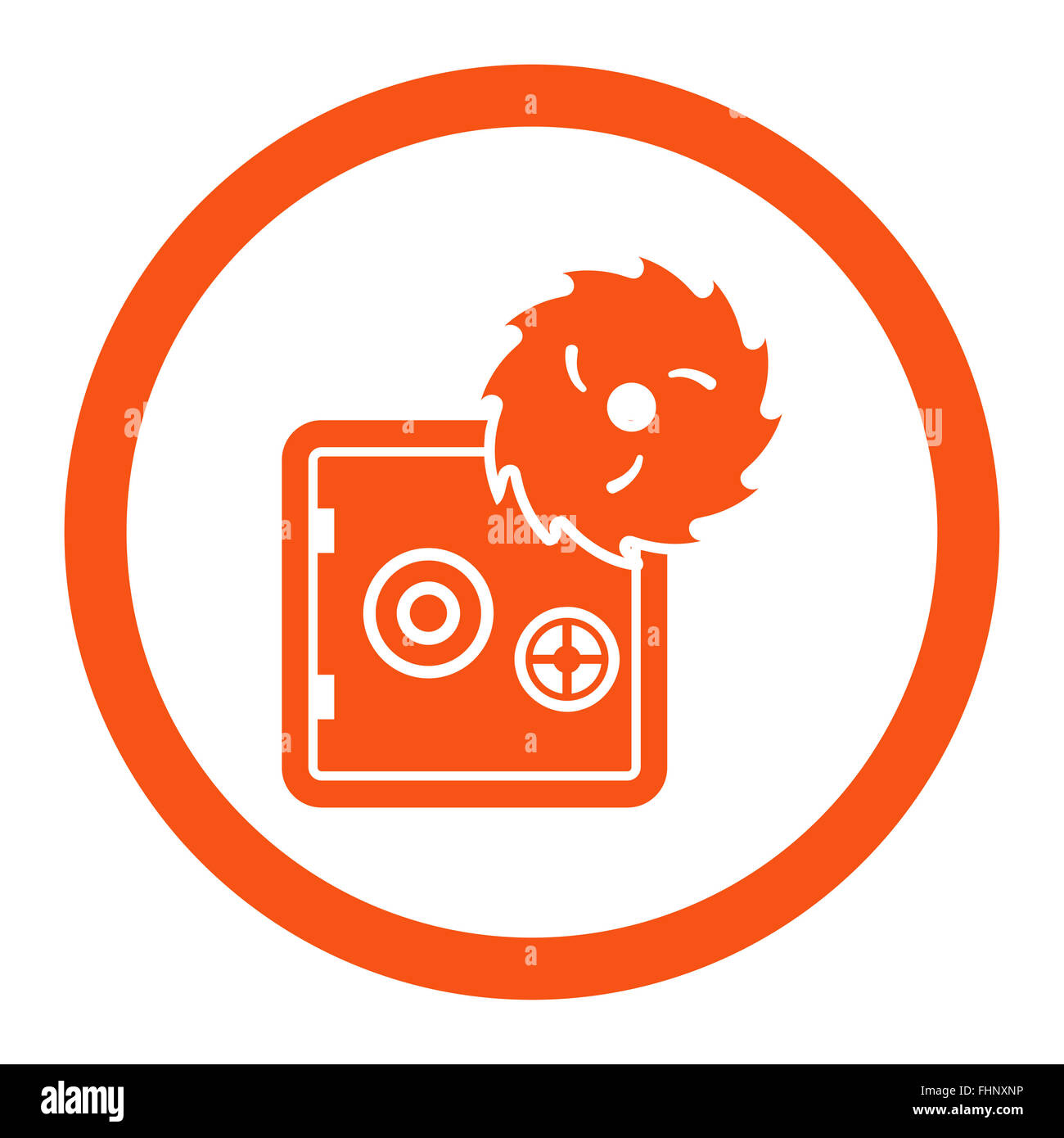 Hacking theft flat orange color rounded glyph icon Stock Photo - Alamy