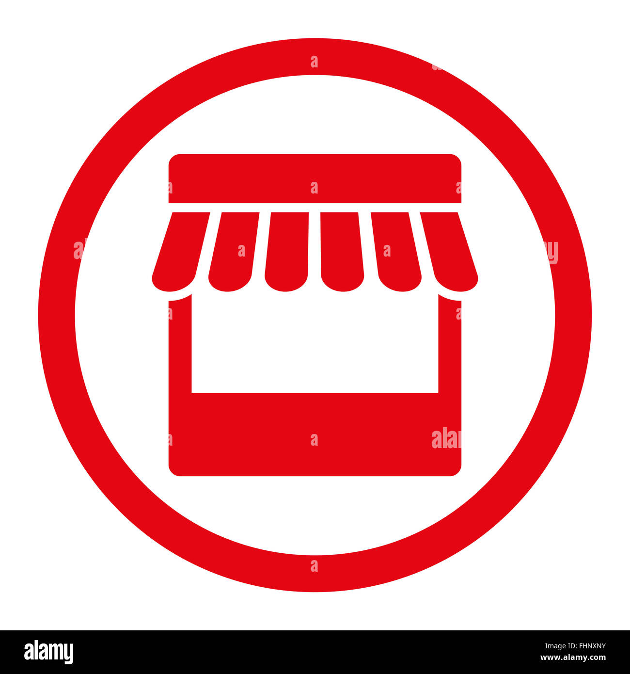 Store flat red color rounded vector icon Stock Photo - Alamy
